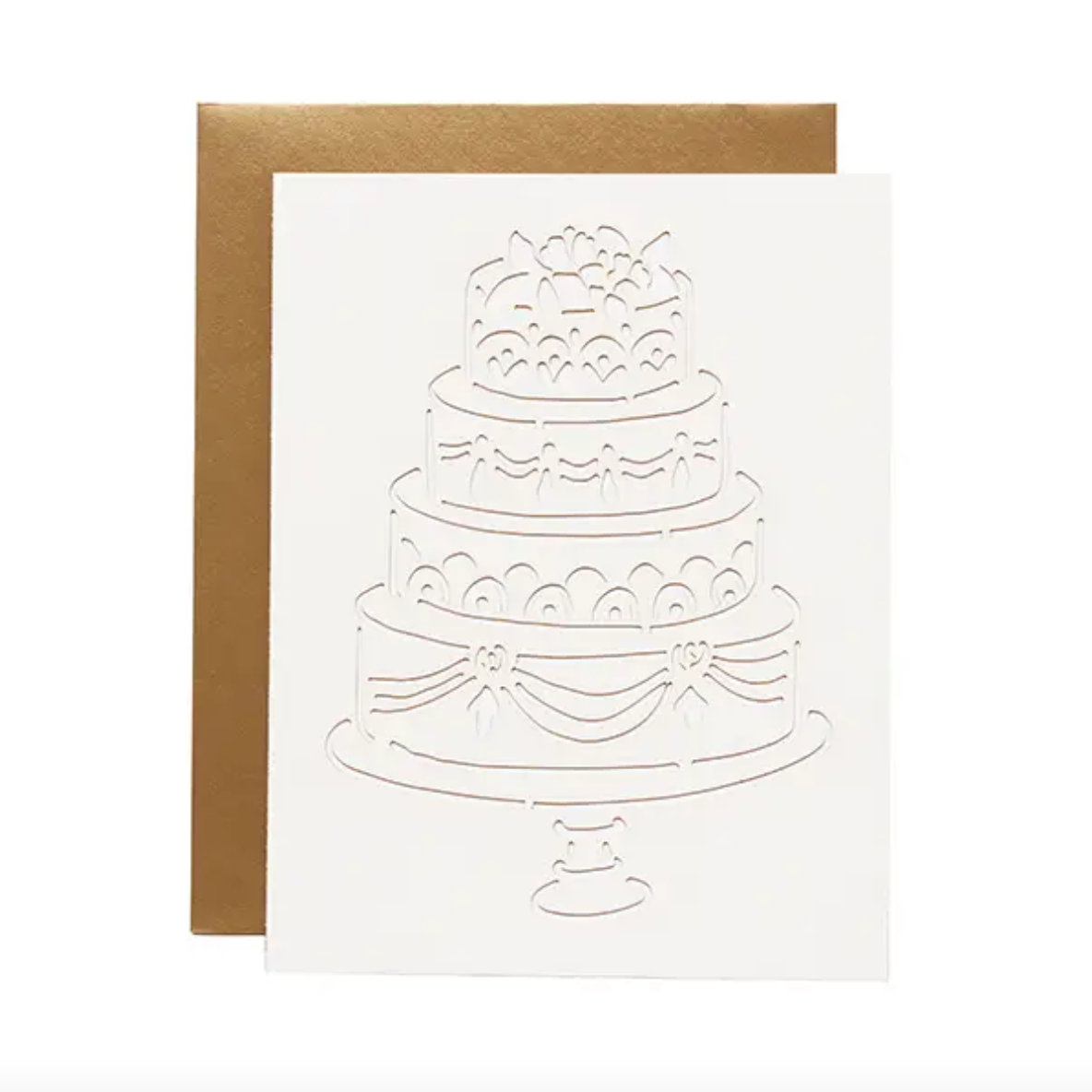 Alexis Mattox Laser Cut Traditional Wedding Cake Card | Ah Louis Store